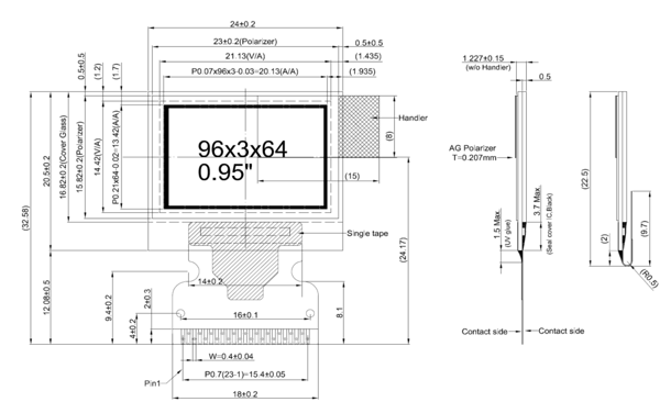 9OL9943601000 - RiT Display OLED graphic display module - Unisystem ...